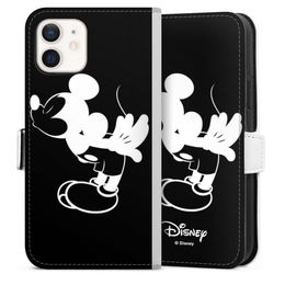 DeinDesign iPhone 12 Handy Klapph&uuml;lle Handyh&uuml;lle aus Kunst Leder wei&szlig; Flip Case Official Licensed Product Disney Mickey Mouse Sideflip mit Lasche