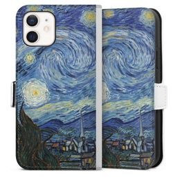 DeinDesign iPhone 12 Handy Klapph&uuml;lle Handyh&uuml;lle aus Kunst Leder wei&szlig; Flip Case The Starry Night Kunst Sideflip mit Lasche