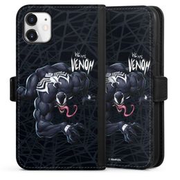 DeinDesign iPhone 11 Handy Klapph&uuml;lle Handyh&uuml;lle aus Kunst Leder schwarz Flip Case Marvel Venom Spiderman Sideflip mit Lasche