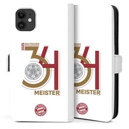 DeinDesign iPhone 11 Handy Klapph&uuml;lle Handyh&uuml;lle aus Kunst Leder wei&szlig; Flip Case Official Licensed Product Master Fc Bayern M&uuml;nchen Sideflip mit Lasche