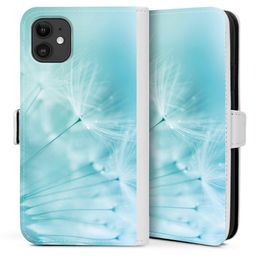 DeinDesign iPhone 11 Handy Klapph&uuml;lle Handyh&uuml;lle aus Kunst Leder wei&szlig; Flip Case Dandelion Flower Winter Sideflip mit Lasche