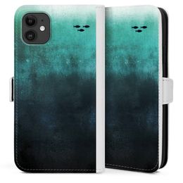 DeinDesign iPhone 11 Handy Klapph&uuml;lle Handyh&uuml;lle aus Kunst Leder wei&szlig; Flip Case Turquoise Water Fish Sideflip mit Lasche