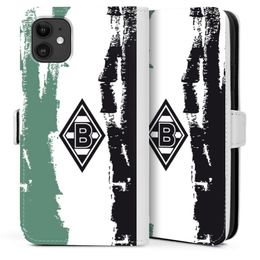 DeinDesign iPhone 11 Handy Klapph&uuml;lle Handyh&uuml;lle aus Kunst Leder wei&szlig; Flip Case Official Licensed Product Borussia M&ouml;nchengladbach Coat Of Arms Sideflip mit 