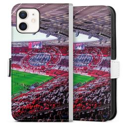 DeinDesign iPhone 12 Handy Klapph&uuml;lle Handyh&uuml;lle aus Kunst Leder wei&szlig; Flip Case Stadium Fcb Fc Bayern M&uuml;nchen Sideflip mit Lasche