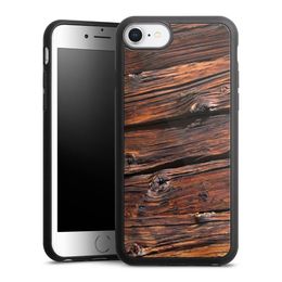 DeinDesign iPhone SE (2020) Handy Gallery Case Handyh&uuml;lle 9H Geh&auml;rtetes Glas R&uuml;ckseite H&uuml;lle Wood Beams Wooden Look Gallery Case