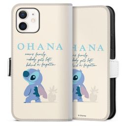 DeinDesign iPhone 12 Handy Klapph&uuml;lle Handyh&uuml;lle aus Kunst Leder wei&szlig; Flip Case Lilo & Stitch Disney Official Licensed Product Sideflip mit Lasche