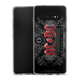 DeinDesign Galaxy S10 Plus Handy Silikon H&uuml;lle Case transparent Handyh&uuml;lle Merchandise Black Ice Acdc Silikon Case