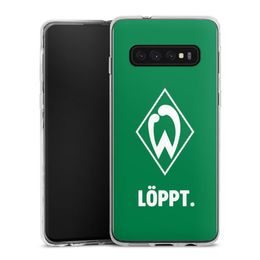 DeinDesign Galaxy S10 Plus Handy Silikon H&uuml;lle Case transparent Handyh&uuml;lle Sv Werder Bremen Statement Official Licensed Product Silikon Case