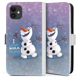 DeinDesign iPhone 11 Handy Klapph&uuml;lle Handyh&uuml;lle aus Kunst Leder wei&szlig; Flip Case Frozen Olaf Official Licensed Product Frozen Sideflip mit Lasche