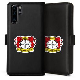 DeinDesign Huawei P30 Pro Handy Klapph&uuml;lle Handyh&uuml;lle aus Kunst Leder schwarz Flip Case Logo Bayer 04 Leverkusen Official Licensed Product Sideflip mit langer 