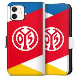 DeinDesign iPhone 12 Handy Klapph&uuml;lle Handyh&uuml;lle aus Kunst Leder wei&szlig; Flip Case 1. Fsv Mainz 05 E.V. Official Licensed Product Soccer Sideflip mit Lasche
