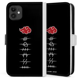 DeinDesign iPhone 11 Handy Klapph&uuml;lle Handyh&uuml;lle aus Kunst Leder wei&szlig; Flip Case Naruto Shippuden Official Licensed Product Akatsuki Sideflip mit Lasche