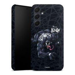 DeinDesign Galaxy A55 5G Handy Premium Case Smartphone Handyh&uuml;lle Schutzh&uuml;lle gl&auml;nzend Marvel Venom Spiderman Premium Case