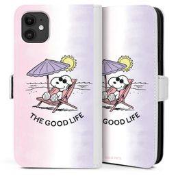DeinDesign iPhone 11 Handy Klapph&uuml;lle Handyh&uuml;lle aus Kunst Leder wei&szlig; Flip Case Snoopy Official Licensed Product Peanuts Sideflip mit Lasche