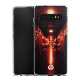 DeinDesign Galaxy S10 Plus Handy Silikon H&uuml;lle Case transparent Handyh&uuml;lle Fc St. Pauli Official Licensed Product Silikon Case