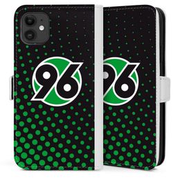 DeinDesign iPhone 11 Handy Klapph&uuml;lle Handyh&uuml;lle aus Kunst Leder wei&szlig; Flip Case Logo Hannover 96 Muster Sideflip mit Lasche