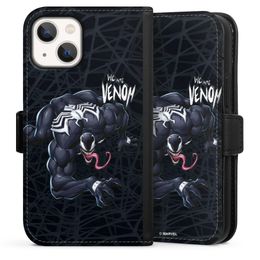 DeinDesign Galaxy A51 Handy Klapph&uuml;lle Handyh&uuml;lle aus Kunst Leder schwarz Flip Case Marvel Venom Spiderman Sideflip mit Lasche