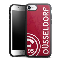 DeinDesign iPhone SE (2020) Handy Gallery Case Handyh&uuml;lle 9H Geh&auml;rtetes Glas R&uuml;ckseite H&uuml;lle Fortuna D&uuml;sseldorf Lettering F95 Gallery Case