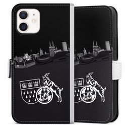 DeinDesign iPhone 12 Handy Klapph&uuml;lle Handyh&uuml;lle aus Kunst Leder wei&szlig; Flip Case Skyline Official Licensed Product 1. Fc K&ouml;ln Sideflip mit Lasche