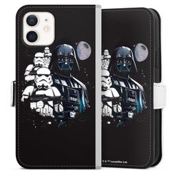 DeinDesign iPhone 12 Handy Klapph&uuml;lle Handyh&uuml;lle aus Kunst Leder wei&szlig; Flip Case Weltall Star Wars Movie Sideflip mit Lasche