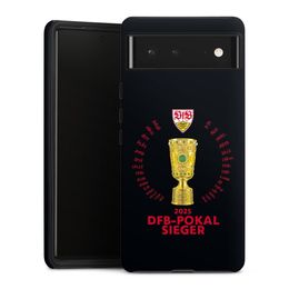DeinDesign Google Pixel 6 Handy Panzer Handyh&uuml;lle robuste Outdoor H&uuml;lle Schutzh&uuml;lle matt Trophy Official Licensed Product Vfb Stuttgart Tough Case