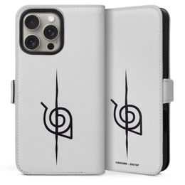 DeinDesign iPhone 16 Pro Handy Klapph&uuml;lle Handyh&uuml;lle aus Kunst Leder wei&szlig; Flip Case Konoha Sasuke Naruto Shippuden Sideflip mit Lasche