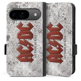 DeinDesign Google Pixel 9 Handy Klapph&uuml;lle Handyh&uuml;lle aus Kunst Leder schwarz Flip Case Merchandise Acdc Logo Sideflip mit Lasche