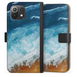 DeinDesign Xiaomi Mi 11 Lite 5G Handy Klapph&uuml;lle Handyh&uuml;lle aus Kunst Leder schwarz Flip Case Summer Water Beach Sideflip mit langer Lasche