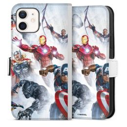 DeinDesign iPhone 12 Handy Klapph&uuml;lle Handyh&uuml;lle aus Kunst Leder wei&szlig; Flip Case Marvel Avengers Official Licensed Product Sideflip mit Lasche