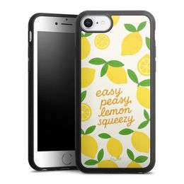 DeinDesign iPhone SE (2020) Handy Gallery Case Handyh&uuml;lle 9H Geh&auml;rtetes Glas R&uuml;ckseite H&uuml;lle Spruch Statement Lemon Gallery Case