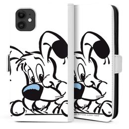 DeinDesign iPhone 11 Handy Klapph&uuml;lle Handyh&uuml;lle aus Kunst Leder wei&szlig; Flip Case Idefix Official Licensed Product Comic Sideflip mit Lasche