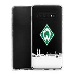 DeinDesign Galaxy S10 Plus Handy Silikon H&uuml;lle Case transparent Handyh&uuml;lle Skyline Sv Werder Bremen Official Licensed Product Silikon Case
