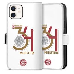 DeinDesign iPhone 12 Handy Klapph&uuml;lle Handyh&uuml;lle aus Kunst Leder wei&szlig; Flip Case Official Licensed Product Master Fc Bayern M&uuml;nchen Sideflip mit Lasche