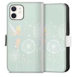 DeinDesign iPhone 12 Handy Klapph&uuml;lle Handyh&uuml;lle aus Kunst Leder wei&szlig; Flip Case Disney Tinkerbells Dandelion Sideflip mit Lasche