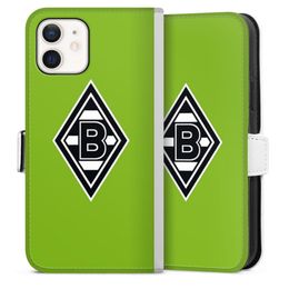 DeinDesign iPhone 12 Handy Klapph&uuml;lle Handyh&uuml;lle aus Kunst Leder wei&szlig; Flip Case Borussia M&ouml;nchengladbach Soccer Gladbach Sideflip mit Lasche