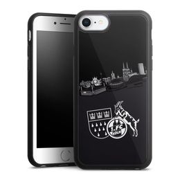DeinDesign iPhone SE (2020) Handy Gallery Case Handyh&uuml;lle 9H Geh&auml;rtetes Glas R&uuml;ckseite H&uuml;lle Skyline Official Licensed Product 1. Fc K&ouml;ln Gallery Case