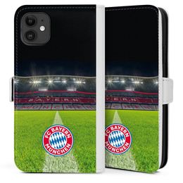 DeinDesign iPhone 11 Handy Klapph&uuml;lle Handyh&uuml;lle aus Kunst Leder wei&szlig; Flip Case Stadium Fc Bayern M&uuml;nchen Fcb Sideflip mit Lasche
