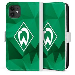 DeinDesign iPhone 11 Handy Klapph&uuml;lle Handyh&uuml;lle aus Kunst Leder wei&szlig; Flip Case Camouflage Sv Werder Bremen Official Licensed Product Sideflip mit Lasche