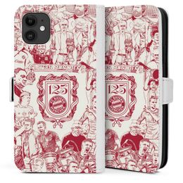 DeinDesign iPhone 11 Handy Klapph&uuml;lle Handyh&uuml;lle aus Kunst Leder wei&szlig; Flip Case Official Licensed Product Fcb 125 Jahre Fc Bayern M&uuml;nchen Sideflip mit Lasche