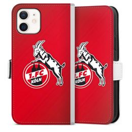 DeinDesign iPhone 12 Handy Klapph&uuml;lle Handyh&uuml;lle aus Kunst Leder wei&szlig; Flip Case 1. Fc K&ouml;ln Effzeh Official Licensed Product Sideflip mit Lasche