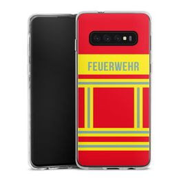 DeinDesign Galaxy S10 Plus Handy Silikon H&uuml;lle Case transparent Handyh&uuml;lle Fire Fighters Life Saver Fire Fighter Silikon Case
