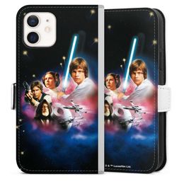 DeinDesign iPhone 12 Handy Klapph&uuml;lle Handyh&uuml;lle aus Kunst Leder wei&szlig; Flip Case Star Wars Lightsaber Merchandise Sideflip mit Lasche
