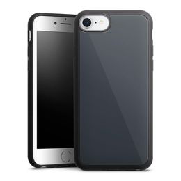 DeinDesign iPhone SE (2020) Handy Gallery Case Handyh&uuml;lle 9H Geh&auml;rtetes Glas R&uuml;ckseite H&uuml;lle Grey Unicoloured Anthracite Gallery Case