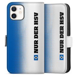 DeinDesign iPhone 12 Handy Klapph&uuml;lle Handyh&uuml;lle aus Kunst Leder wei&szlig; Flip Case Logo Hsv Transparent Sideflip mit Lasche