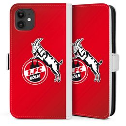 DeinDesign iPhone 11 Handy Klapph&uuml;lle Handyh&uuml;lle aus Kunst Leder wei&szlig; Flip Case 1. Fc K&ouml;ln Effzeh Official Licensed Product Sideflip mit Lasche