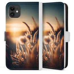 DeinDesign iPhone 11 Handy Klapph&uuml;lle Handyh&uuml;lle aus Kunst Leder wei&szlig; Flip Case Sun Pampasgras Nature Sideflip mit Lasche
