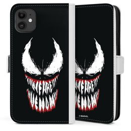 DeinDesign iPhone 11 Handy Klapph&uuml;lle Handyh&uuml;lle aus Kunst Leder wei&szlig; Flip Case Venom Marvel Official Licensed Product Sideflip mit Lasche