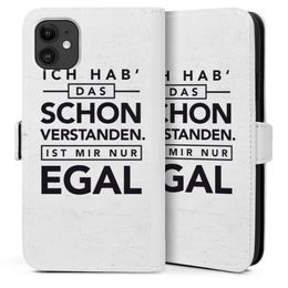 DeinDesign iPhone 11 Handy Klapph&uuml;lle Handyh&uuml;lle aus Kunst Leder wei&szlig; Flip Case Spruch Sayings Statement Sideflip mit Lasche
