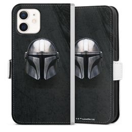 DeinDesign iPhone 12 Handy Klapph&uuml;lle Handyh&uuml;lle aus Kunst Leder wei&szlig; Flip Case Star Wars Official Licensed Product The Mandalorian Sideflip mit Lasche
