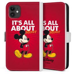 DeinDesign iPhone 11 Handy Klapph&uuml;lle Handyh&uuml;lle aus Kunst Leder wei&szlig; Flip Case Disney Official Licensed Product Mouse Sideflip mit Lasche